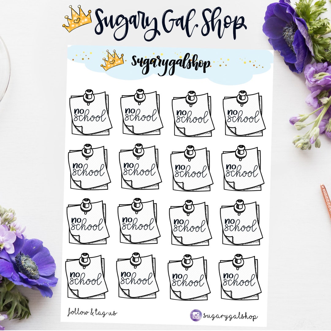 No School Sticker Sheet - Etsy