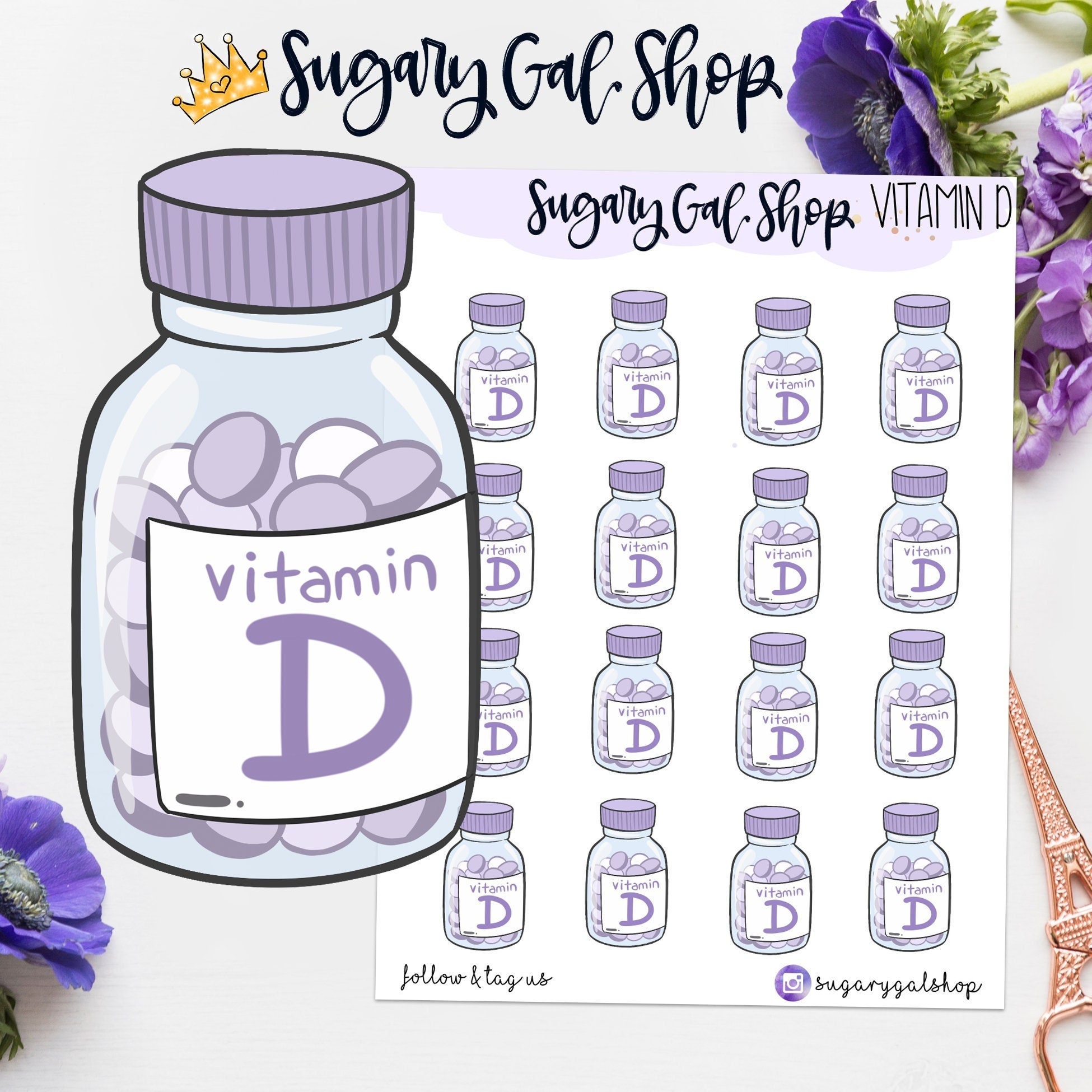 Vitamin D Sticker Sheet | Etsy