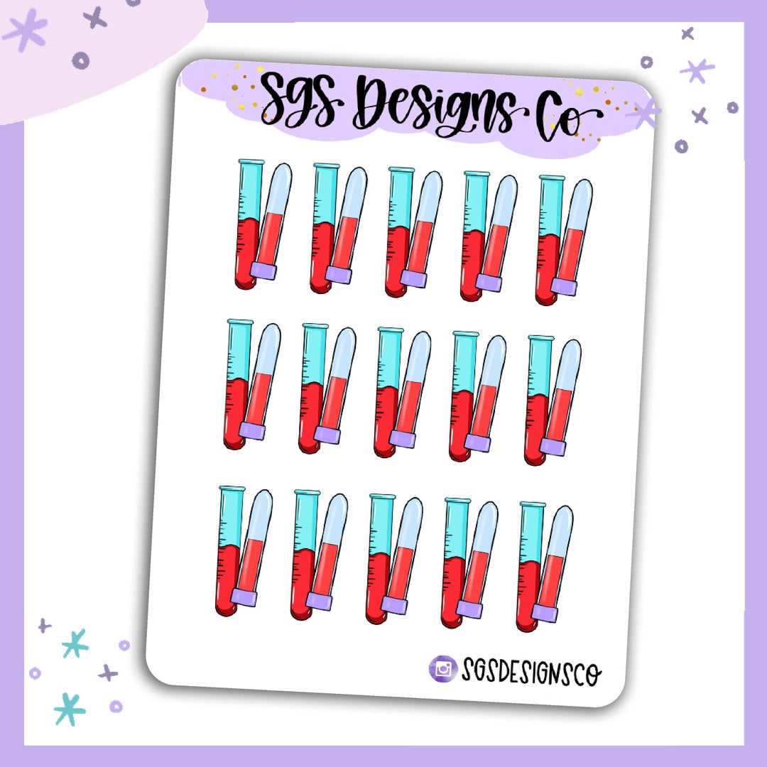 Bloodwork Sticker Sheet - Etsy