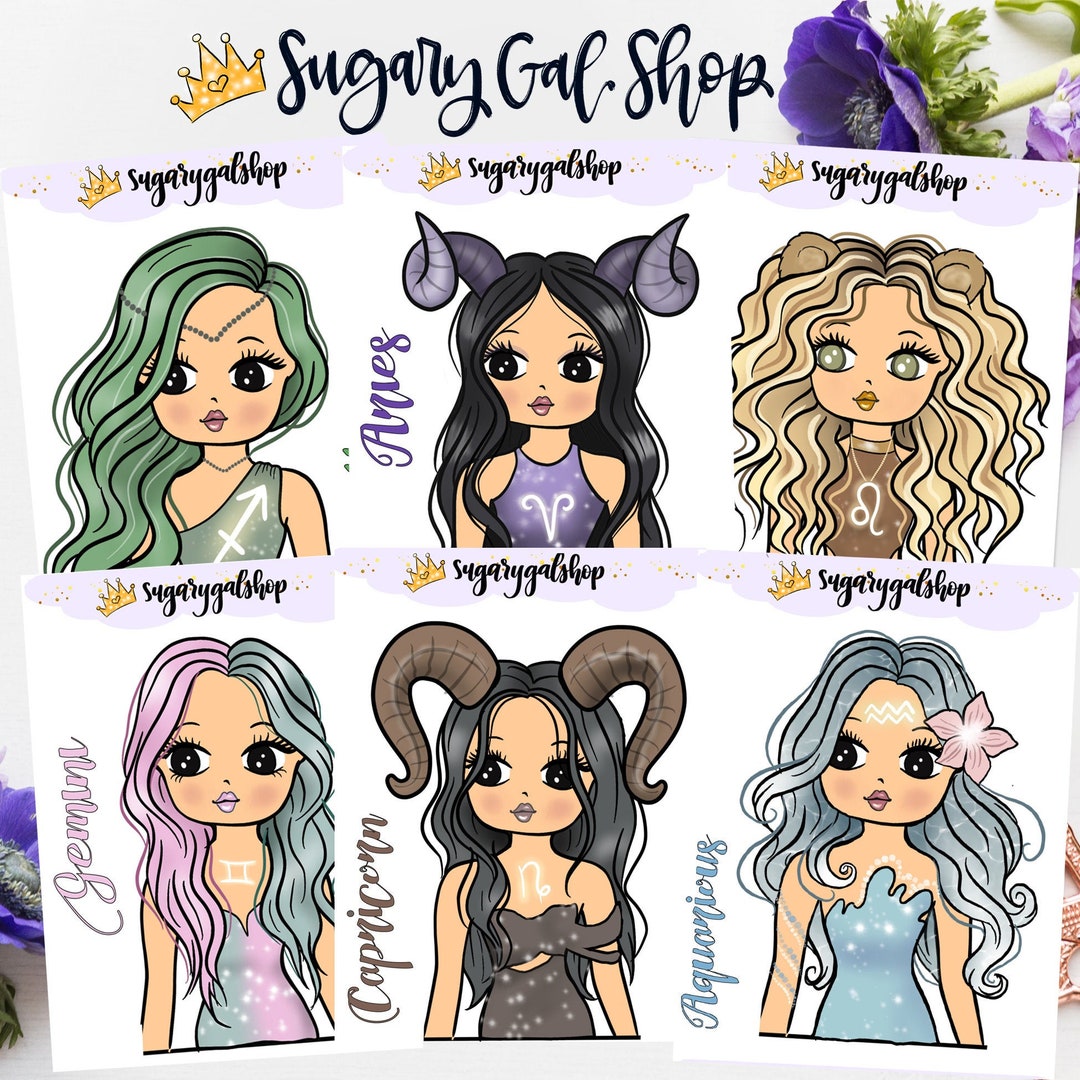 Miss Lady D Zodiac Sticker Sheet - Etsy