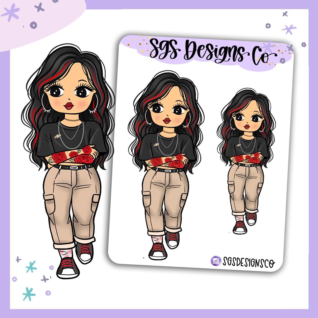 Miss Lady D Rebel Rose XL Sticker Sheet - Etsy