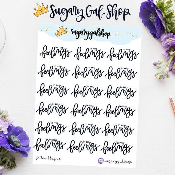 In My Feelings Sticker Sheet - Etsy