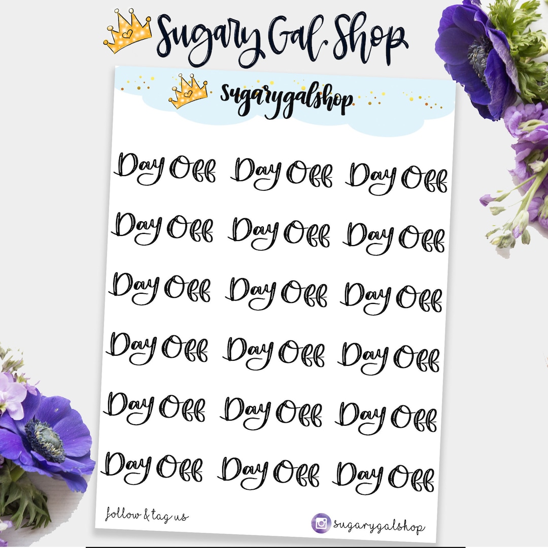 Day off Planner Sticker Sheet - Etsy