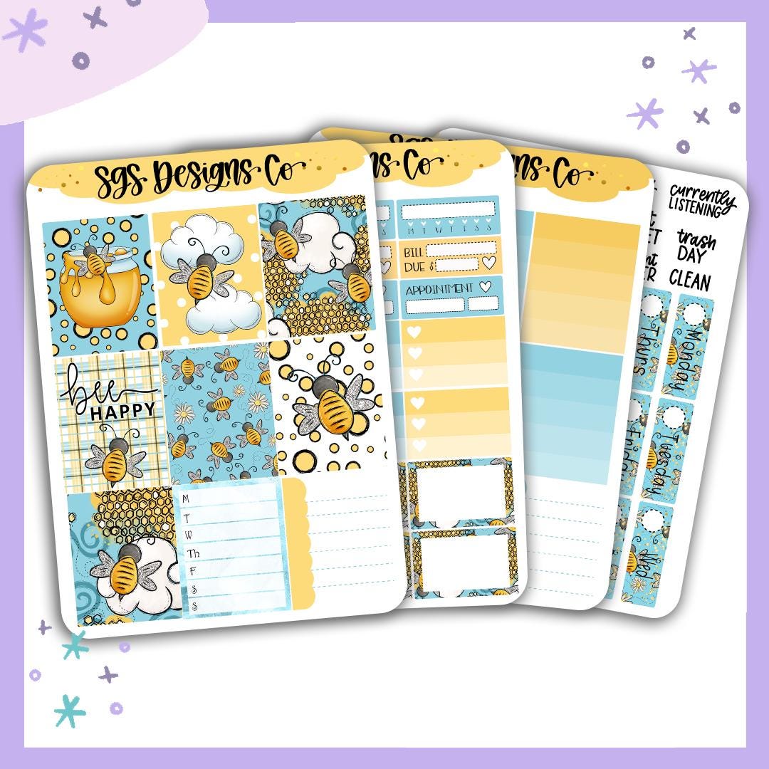 Honey Bee Planner Sticker Kit - Etsy