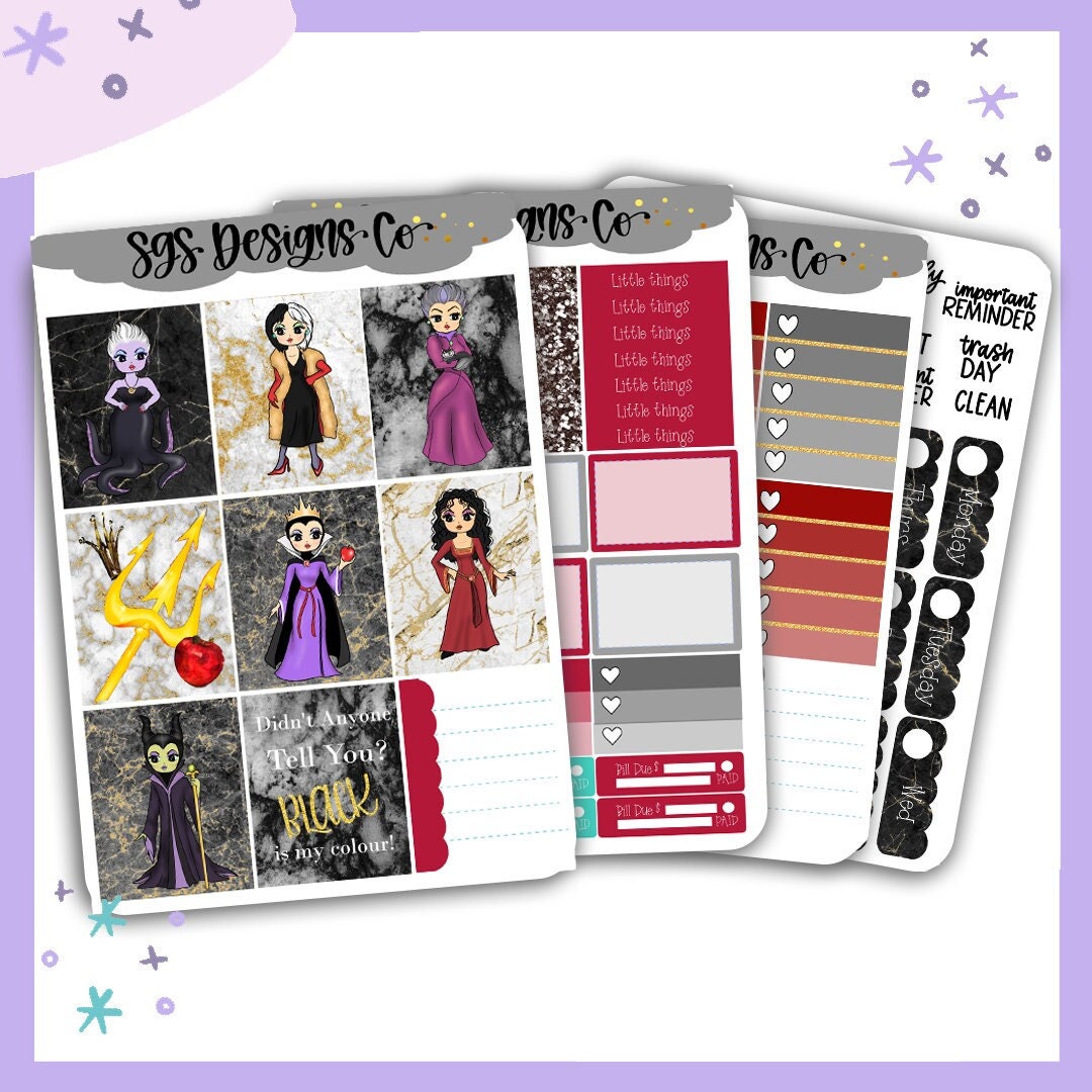 Miss Lady D Evil Princess Planner Sticker Kit - Etsy