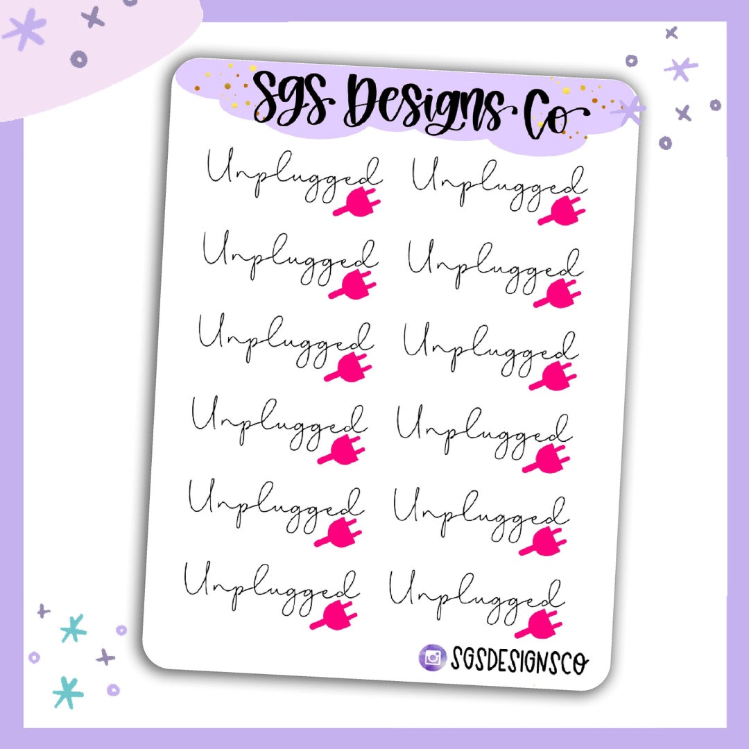 Unplug Sticker Sheet - Etsy