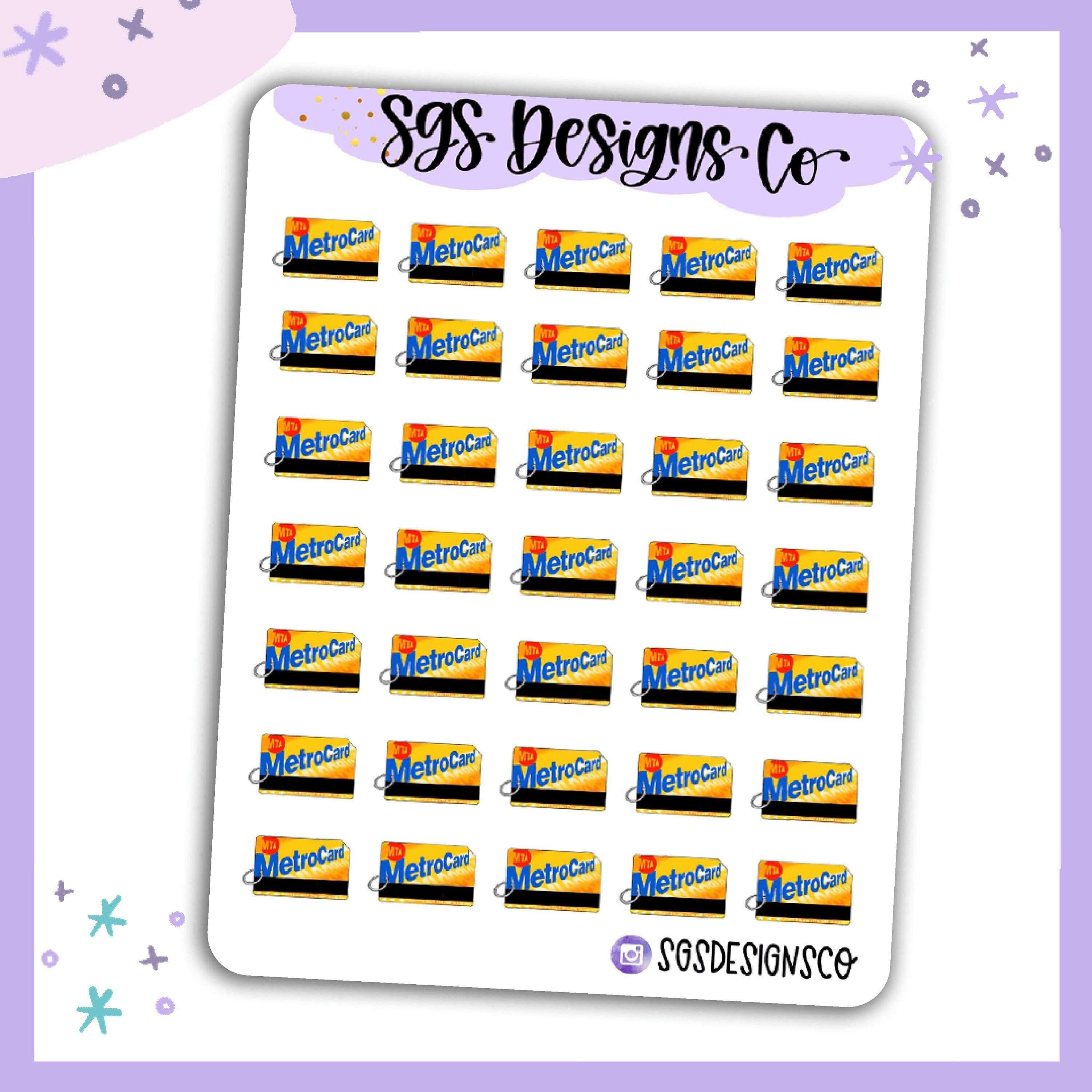 Metro Card NYC / Amtrak Sticker Sheet - Etsy