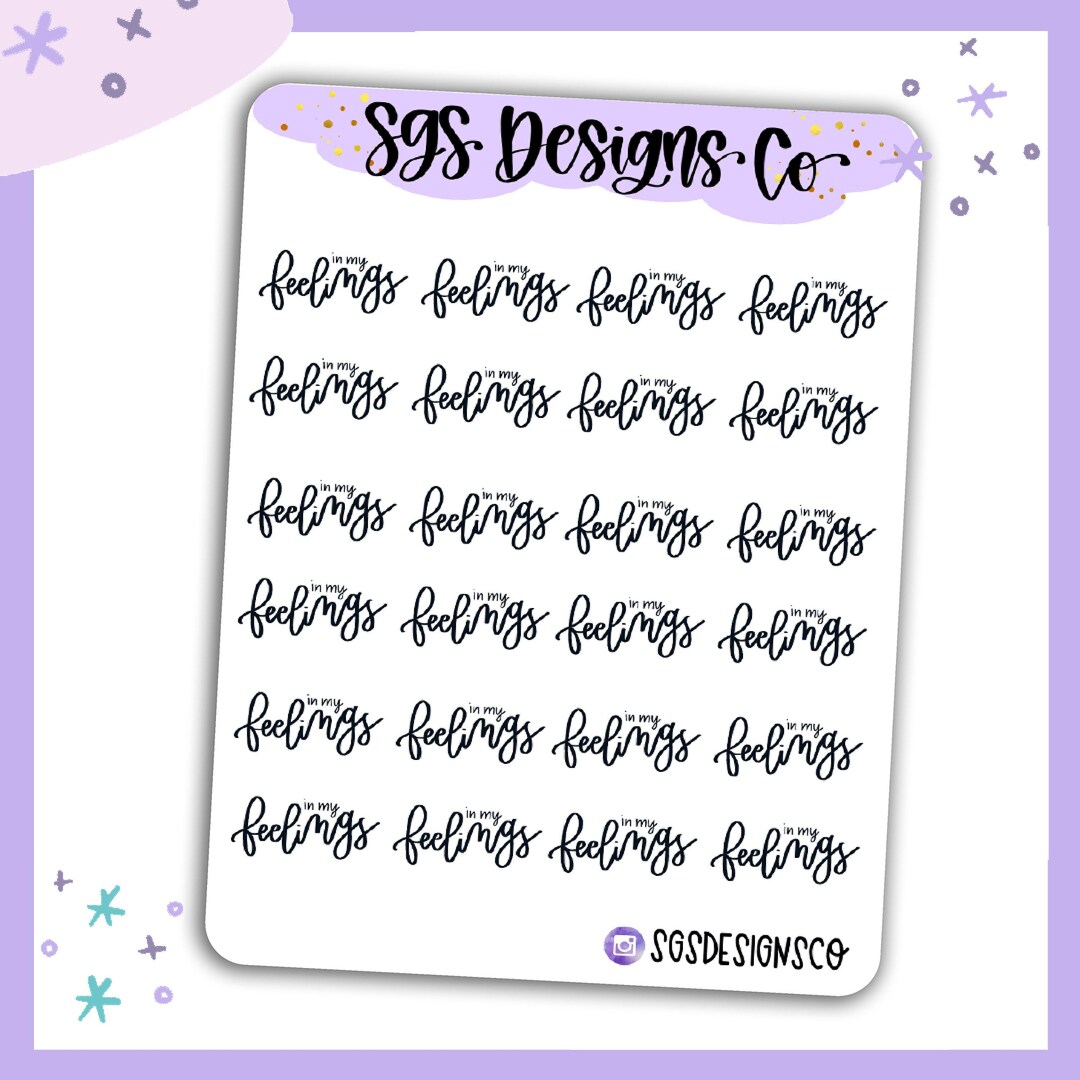 In My Feelings Sticker Sheet - Etsy