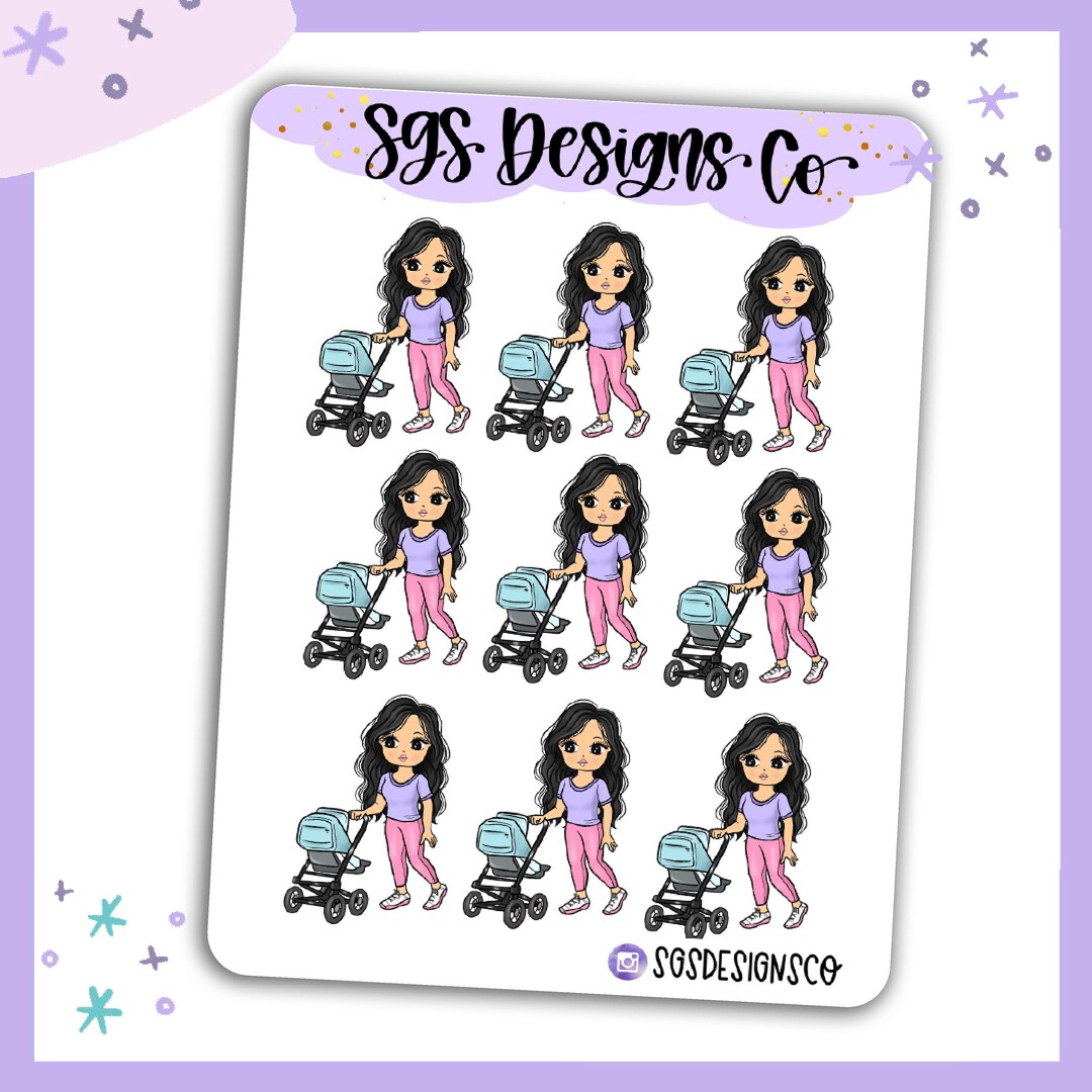 Miss Lady D Baby Pram Sticker Sheet - Etsy