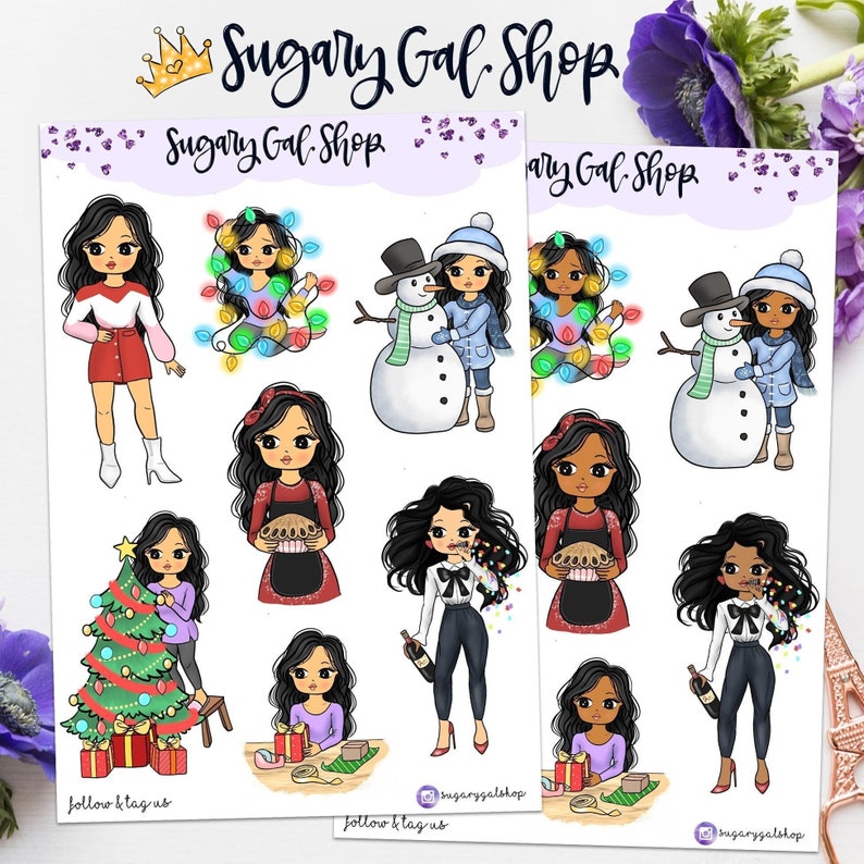 Miss Lady D Holiday XL Sticker Sheet - Etsy