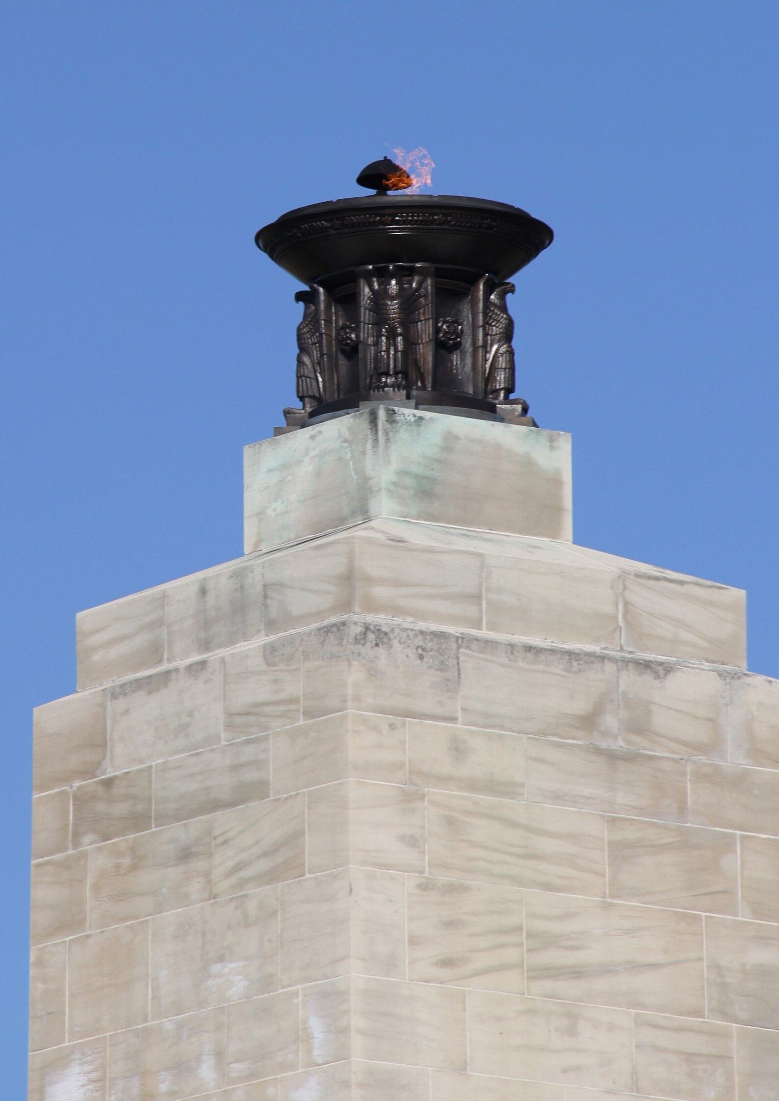 Close-up of Peace Light Memorial Flame and Cauldron / Gettysburg ...