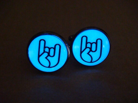 Glow in the dark Cufflinks / Rock Cufflinks / Rock-n-Roll / | Etsy