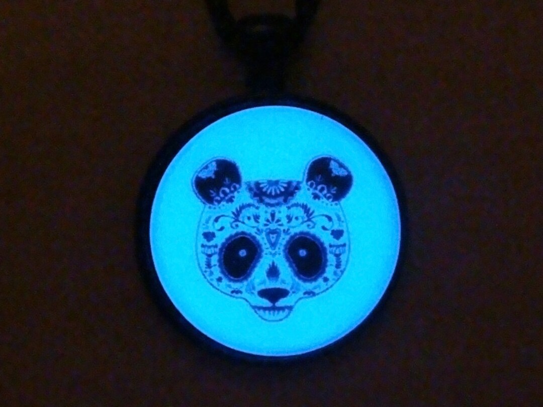 Glowing Necklace Head of Panda / Glow in the Dark / Glowing Jewelry ...