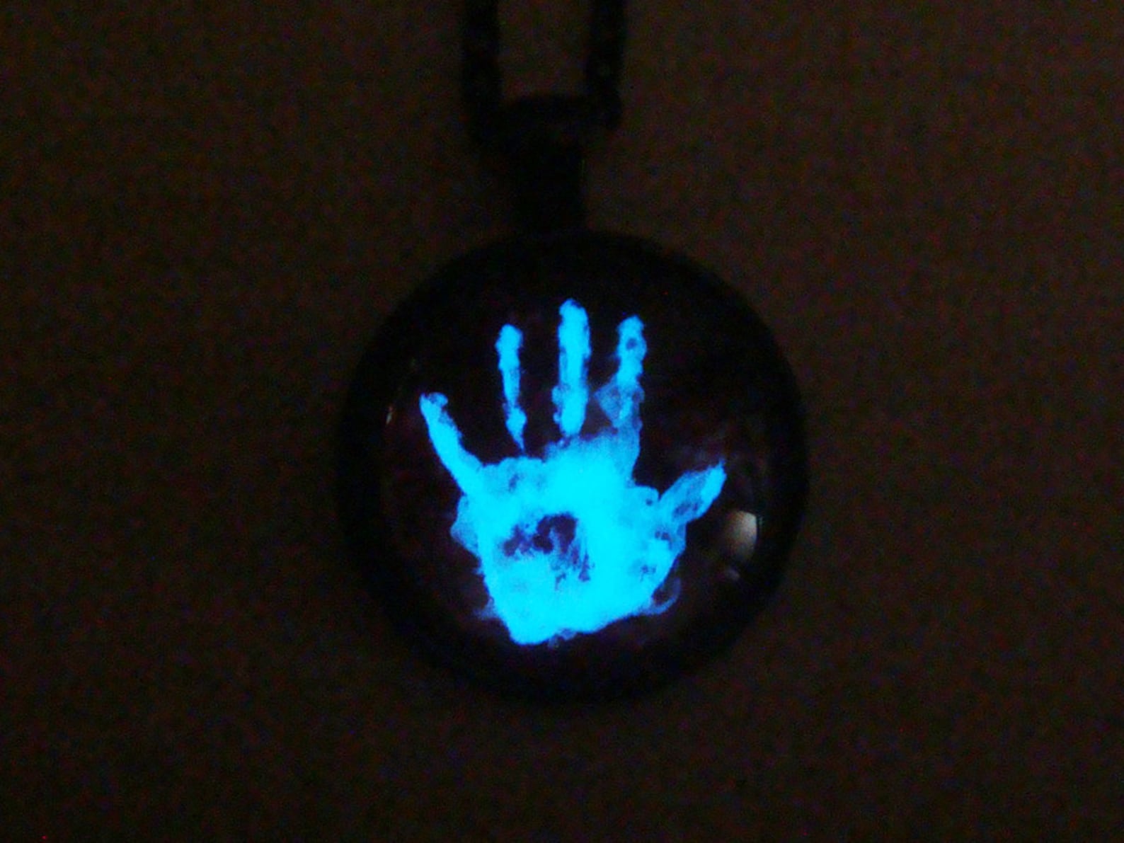 Glowing Necklace Fire Hand / Glowing Hand / Glow in the Dark / - Etsy