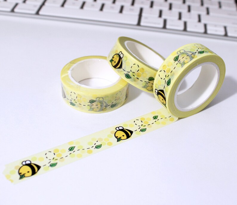Bee Leaf Washi Tape Cute Tape Decorative Honeycomb Kawaii - Etsy