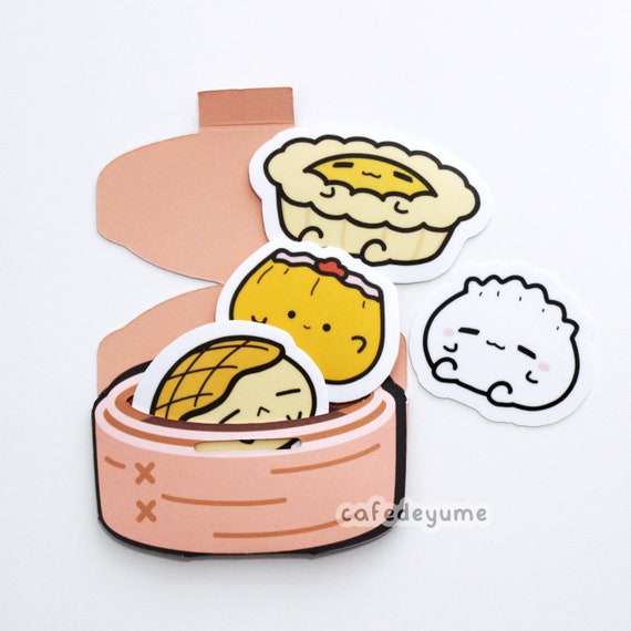 Dim Sum Cute Waterproof Vinyl Stickers comes With Steamer - Etsy