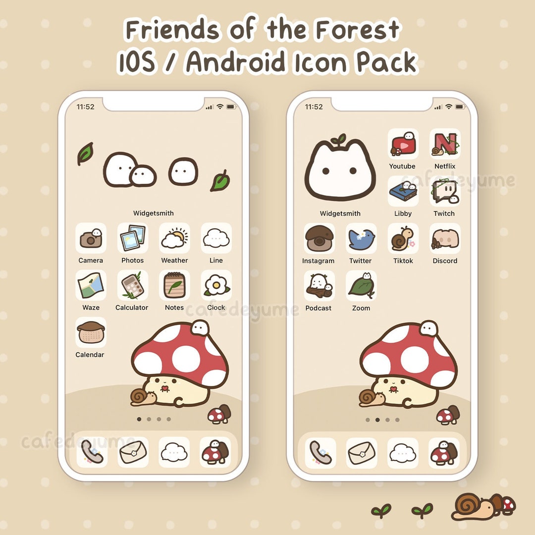 Friends of the Forest Phone Icon Pack - Etsy