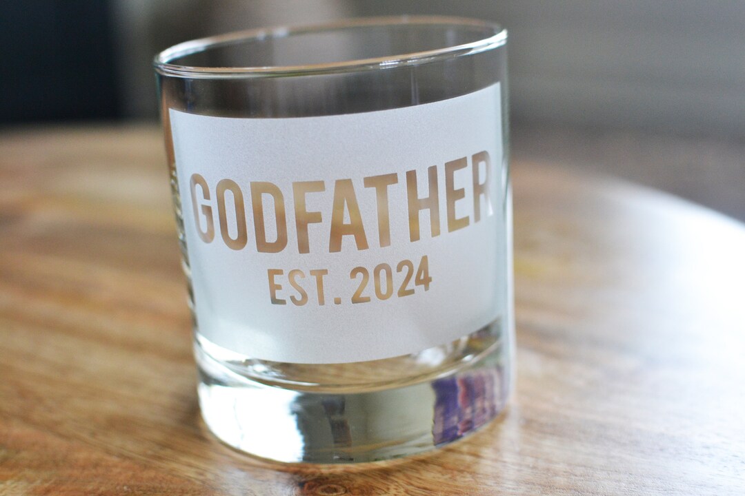 Etched Godfather Rocks Glass - Pregnancy Reveal Gift - Etsy