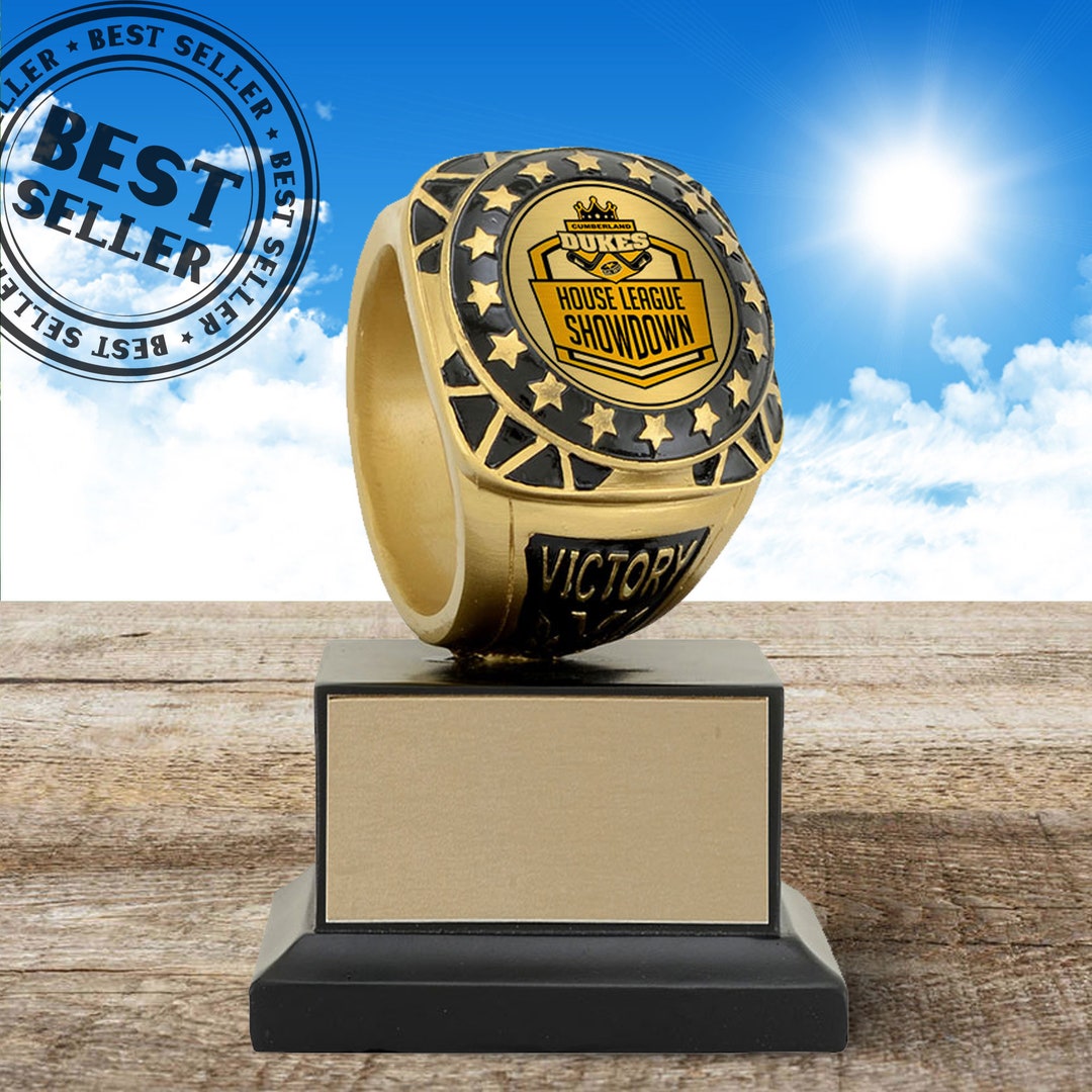 Victory Ring Resin Trophy 5.5" (includes Engraving & Your Logo on Ring ...