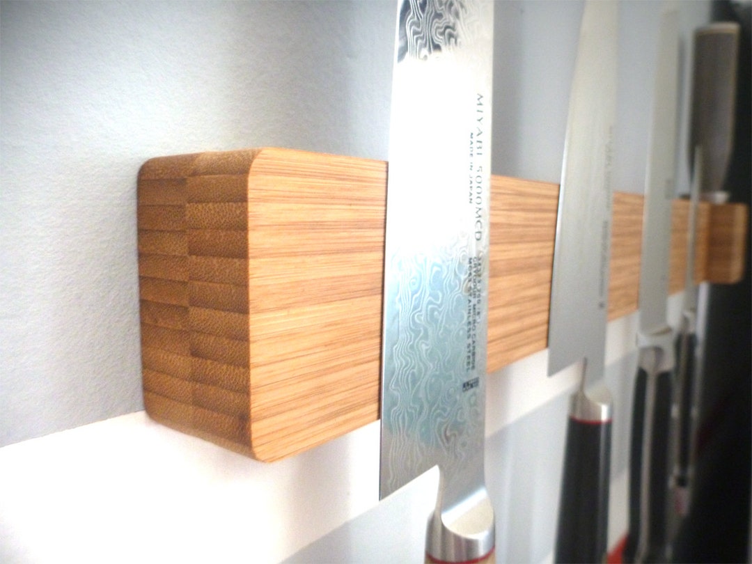 Magnetic Knife Rack From High Quality Bamboo - Etsy