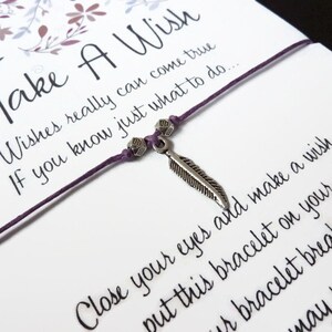 Wish Bracelet - Feather Charm Bracelet. Eagle Feather Spirit Gift ...