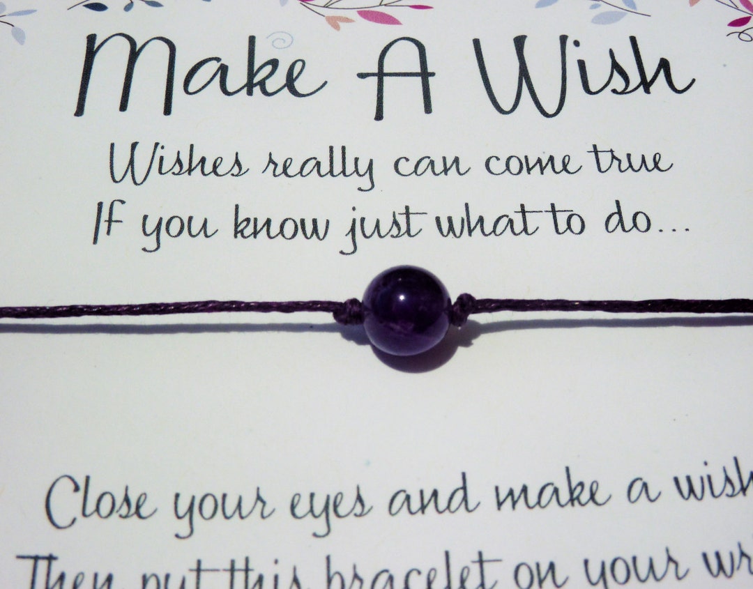 Wish Bracelet - Amethyst Gemstone / Birthstone Jewellery / Gift ...