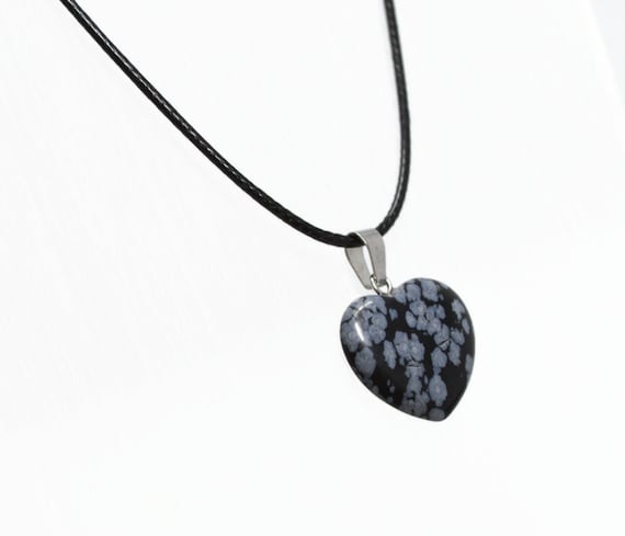Obsidian heart necklace store