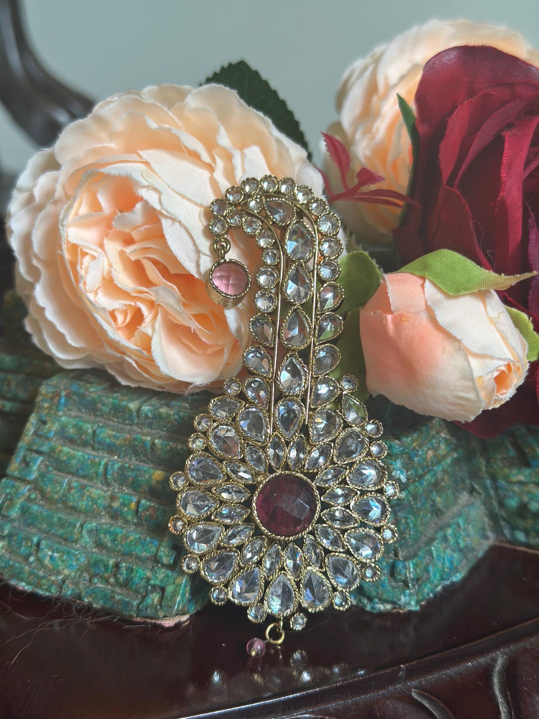 Gold Plated Kundan Kalgi: Indian Groom Sarpech Jewelry - Etsy