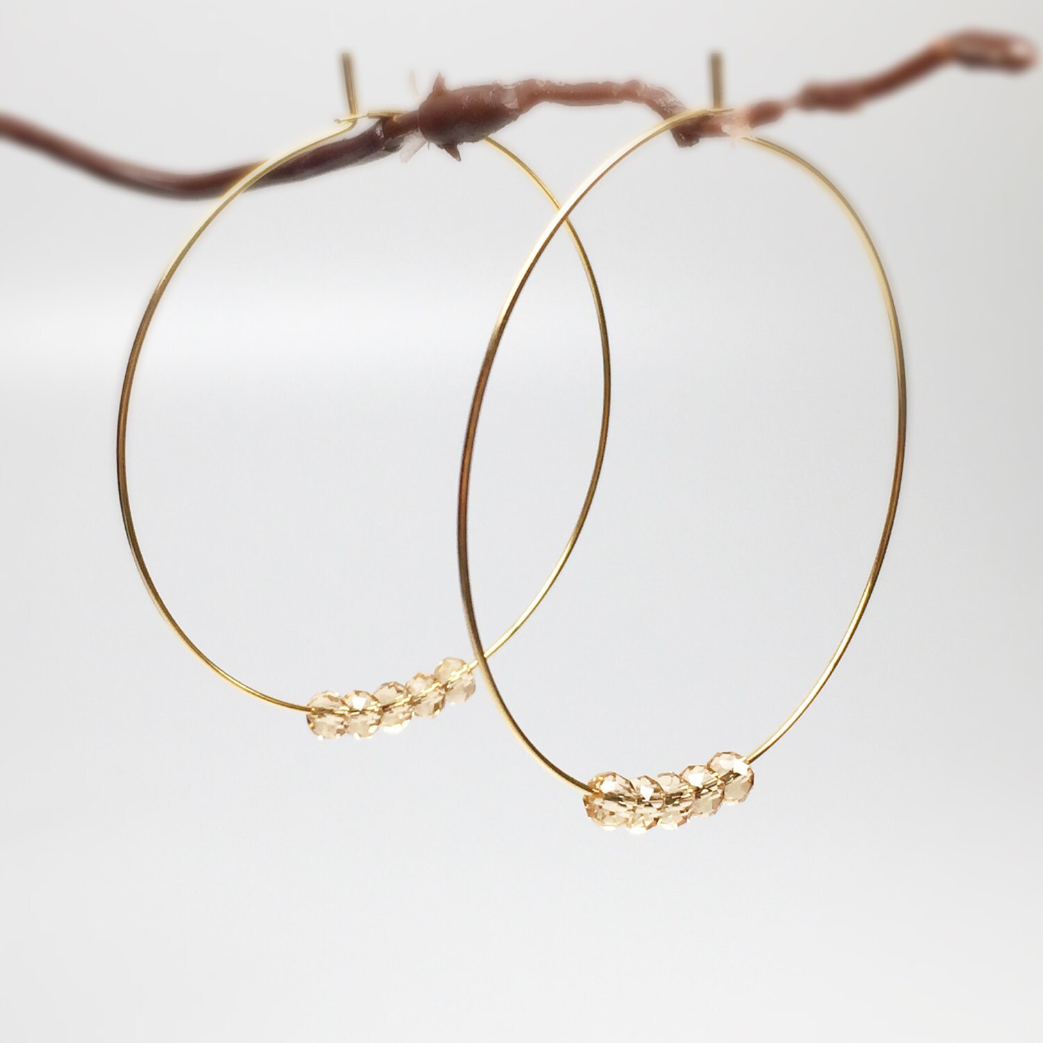 Gold Hoop Earrings Thin Hoops Beaded Hoop Earrings Hoop - Etsy