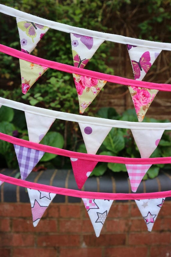 Mini Bunting Pink Mini Bunting Floral Bunting Pretty | Etsy