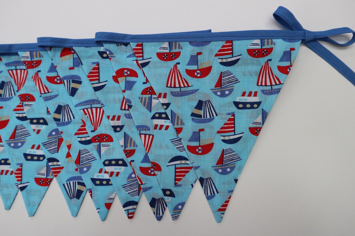 Nautical Theme Decor Bunting Sailing Boats Nursery Bunting - Etsy