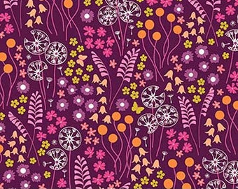 Purple floral fabric | Etsy