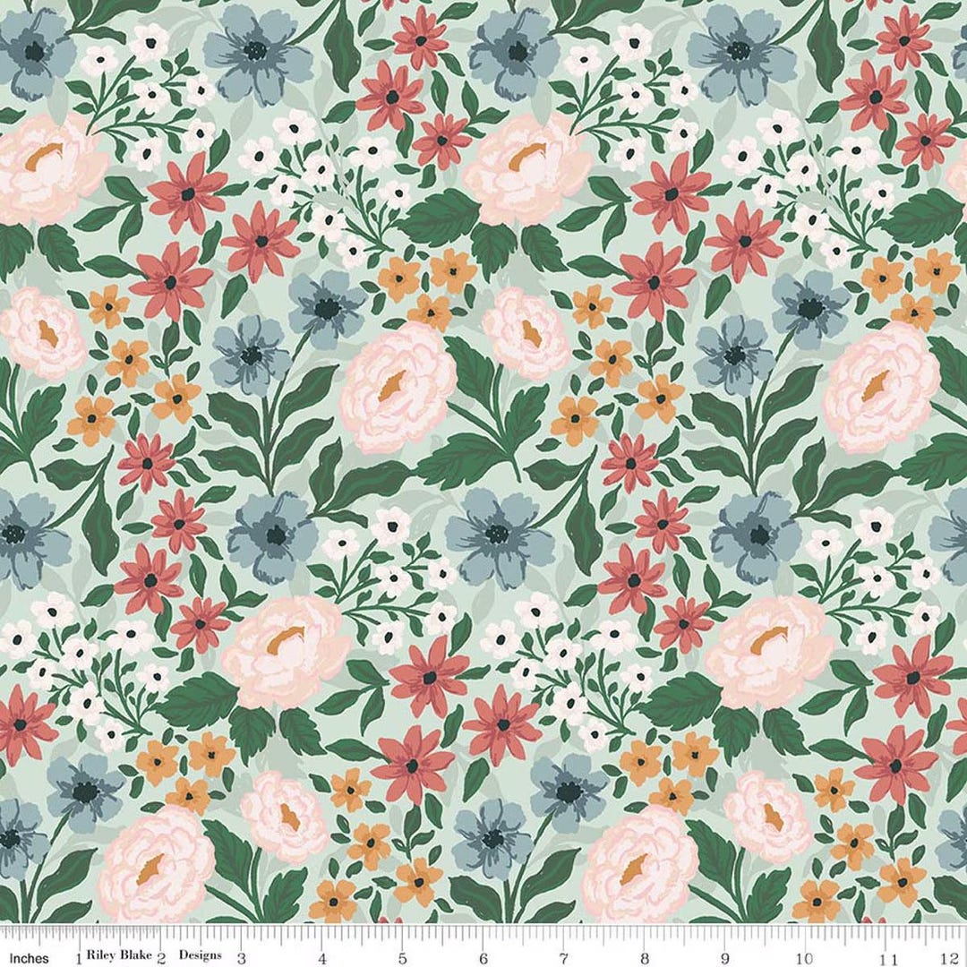 Riley Blake Sweet Cotton Tales Main Mint Quilting Cotton. Pricing by ...