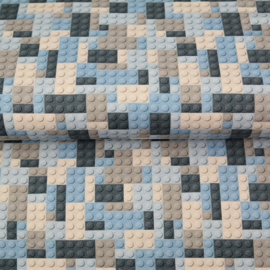 Light Blue Building Bricks Cotton Spandex Knit. Sold in 1/2 - Etsy