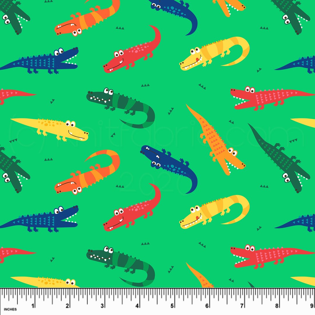 Custom Tossed Crocodiles UV 50+ Board Short. Pricing by the 1/2 Yard - Etsy