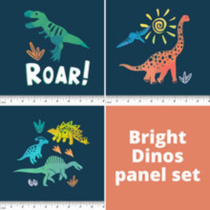 Dinosaur Quilt Panel - Etsy