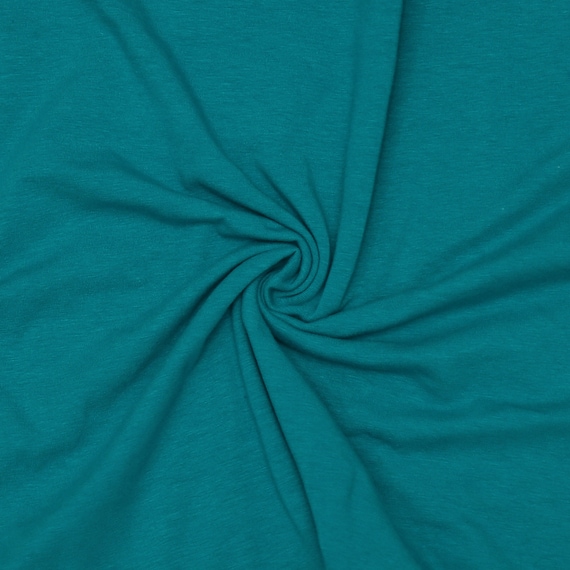 KNIT Fabric: Dark Jade Cotton Spandex Knit. Sold in 1/2 Yard | Etsy