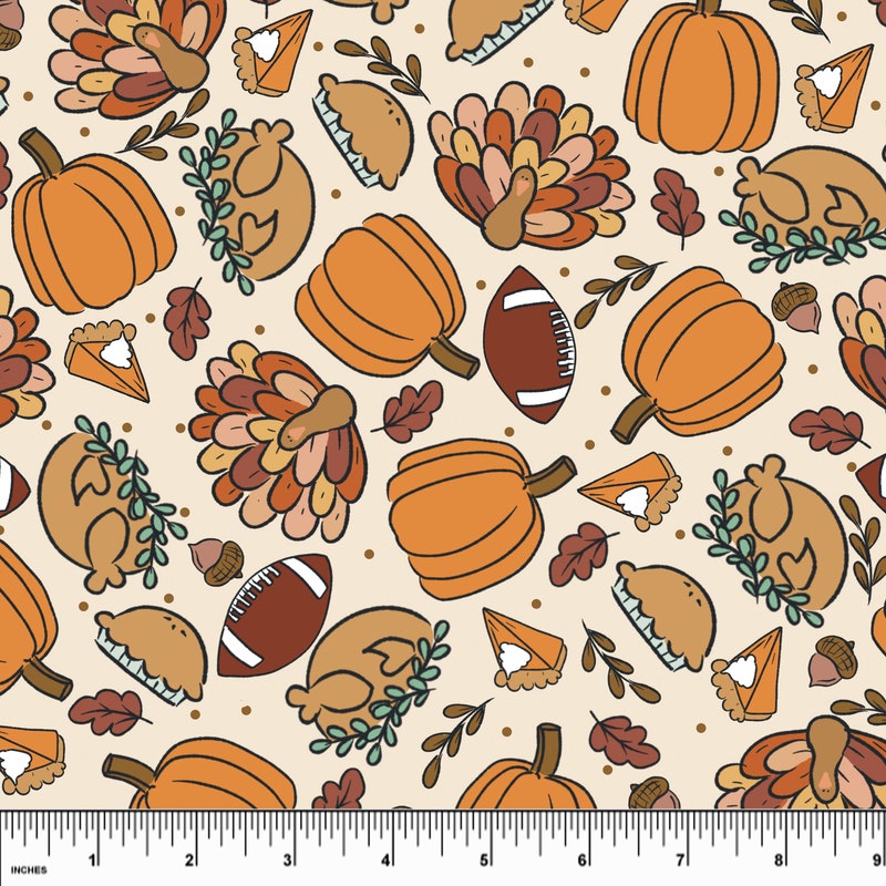 Thanksgiving Fabric - Etsy