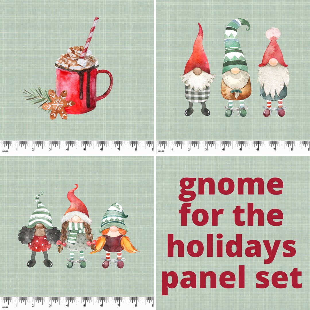 Kid's Gnome for the Holidays Panel Set - Etsy