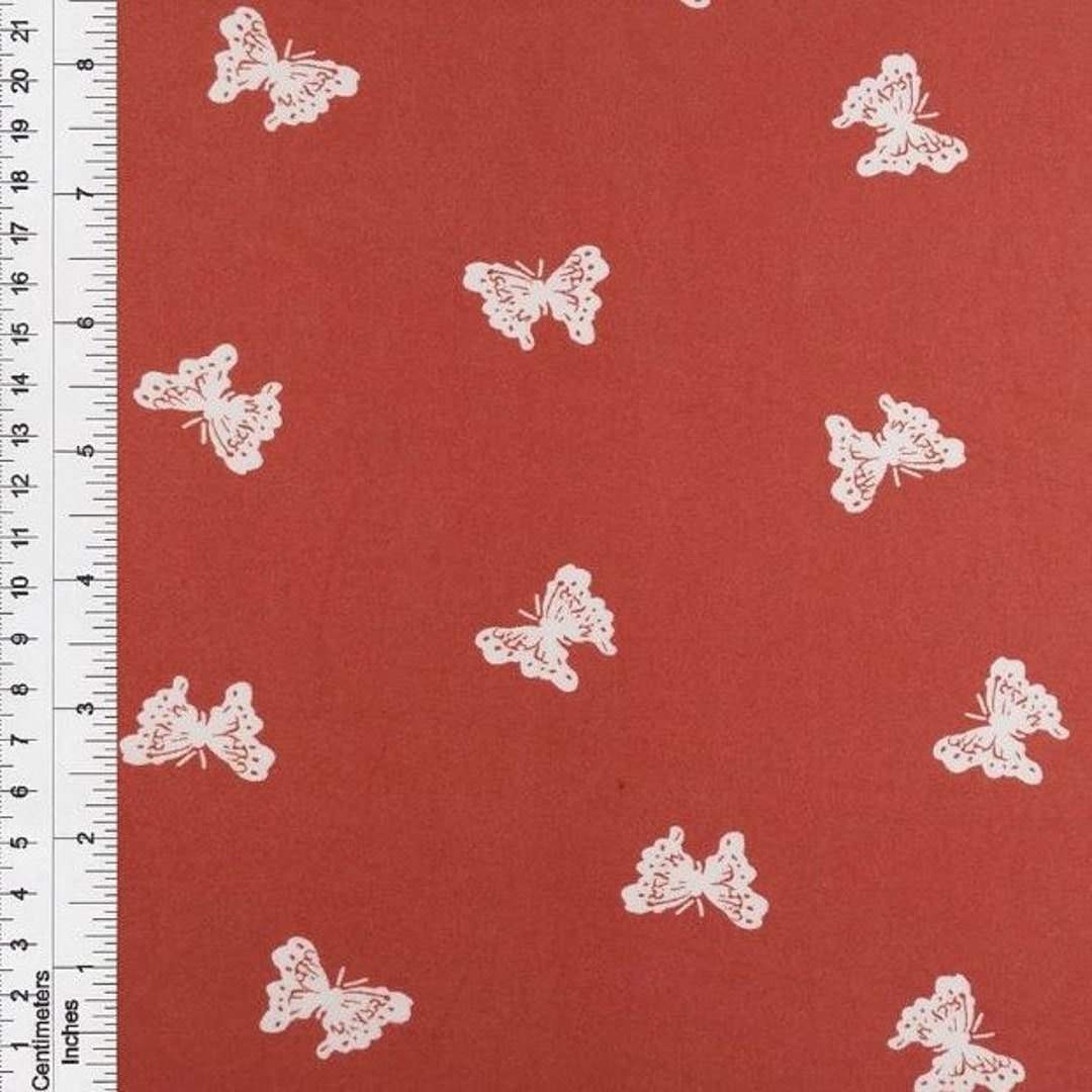 Butterflies on Rust Double Brushed Poly. Sold in 1/2 Yard Increments - Etsy
