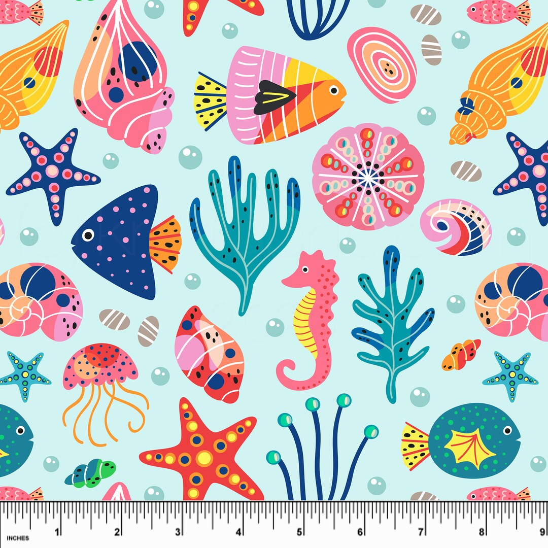 Custom Rainbow Fish UV 50+ Swim. Sold by the 1/2 Yard - Etsy