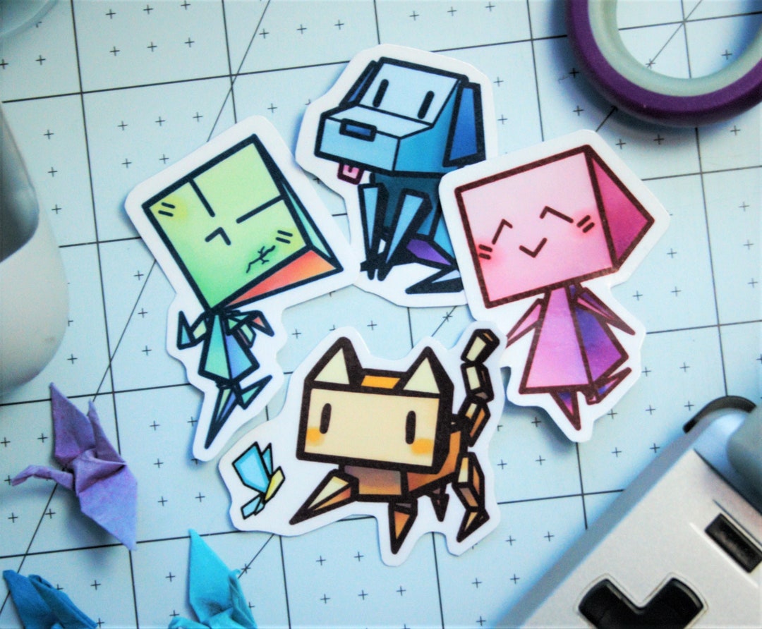 Polygon People Sticker Pack (1-2 Inch, 4 Weather-proof Vinyl Stickers) - Etsy