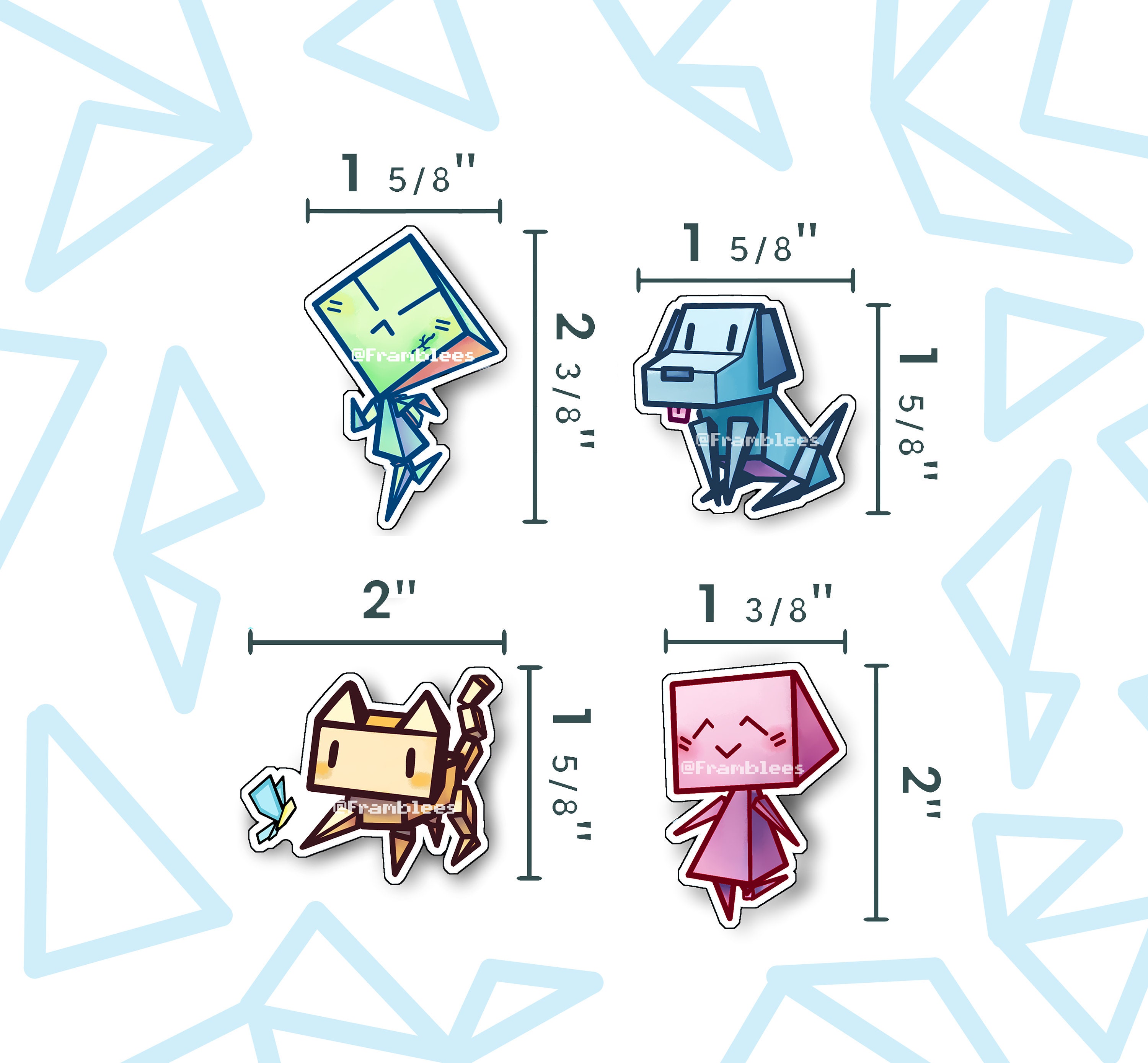 Polygon People Sticker Pack 1-2 Inch 4 Weather-proof Vinyl - Etsy