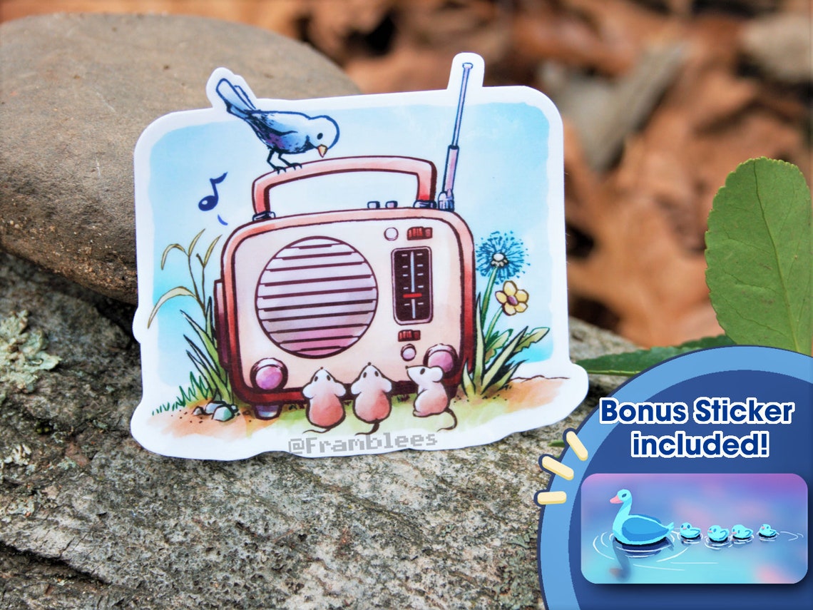 A Wild Radio - Nature and Animal Themed Sticker (3 Inches, Weather ...