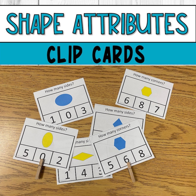 2D Shapes Clip Cards Printable | Count Sides & Corners | Geometry for ...