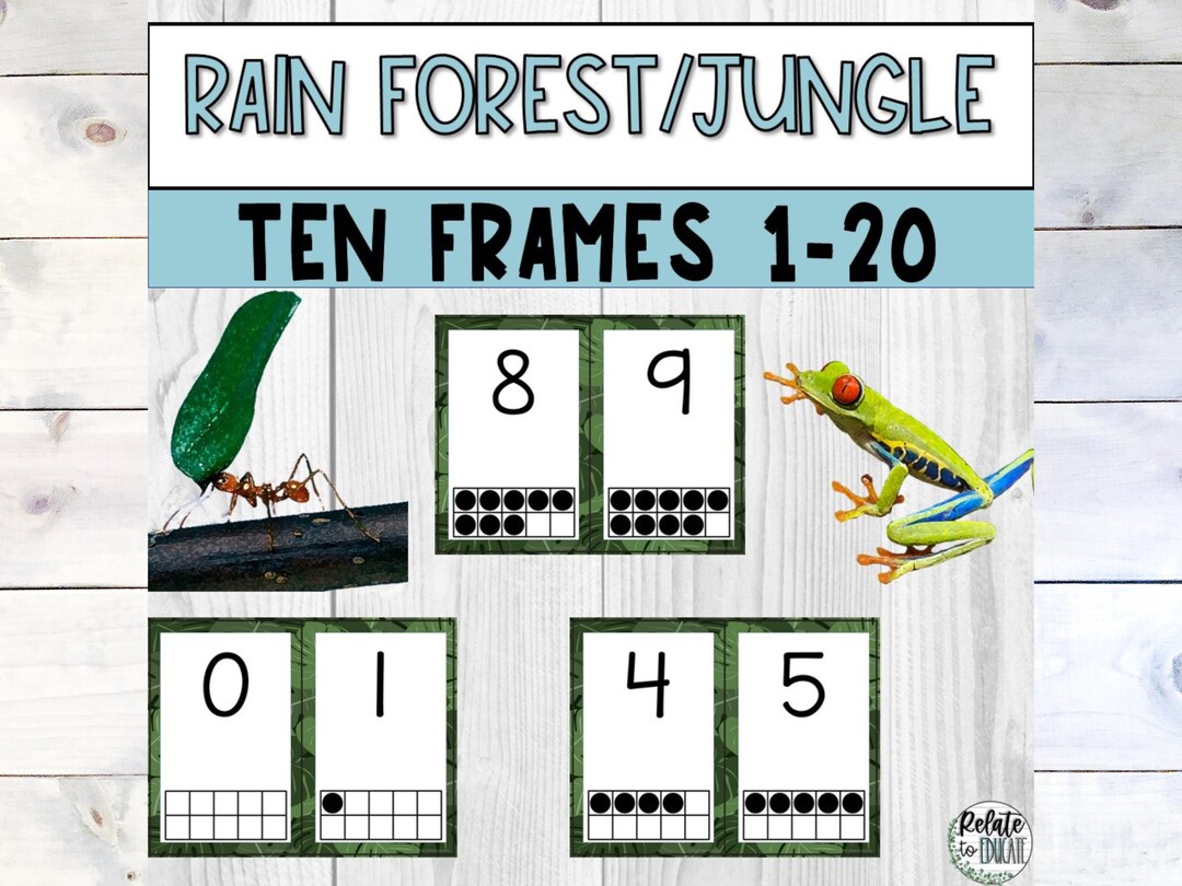 Rainforest Ten Frame Number Posters 0-20 | Math Printable Decor (PDF ...