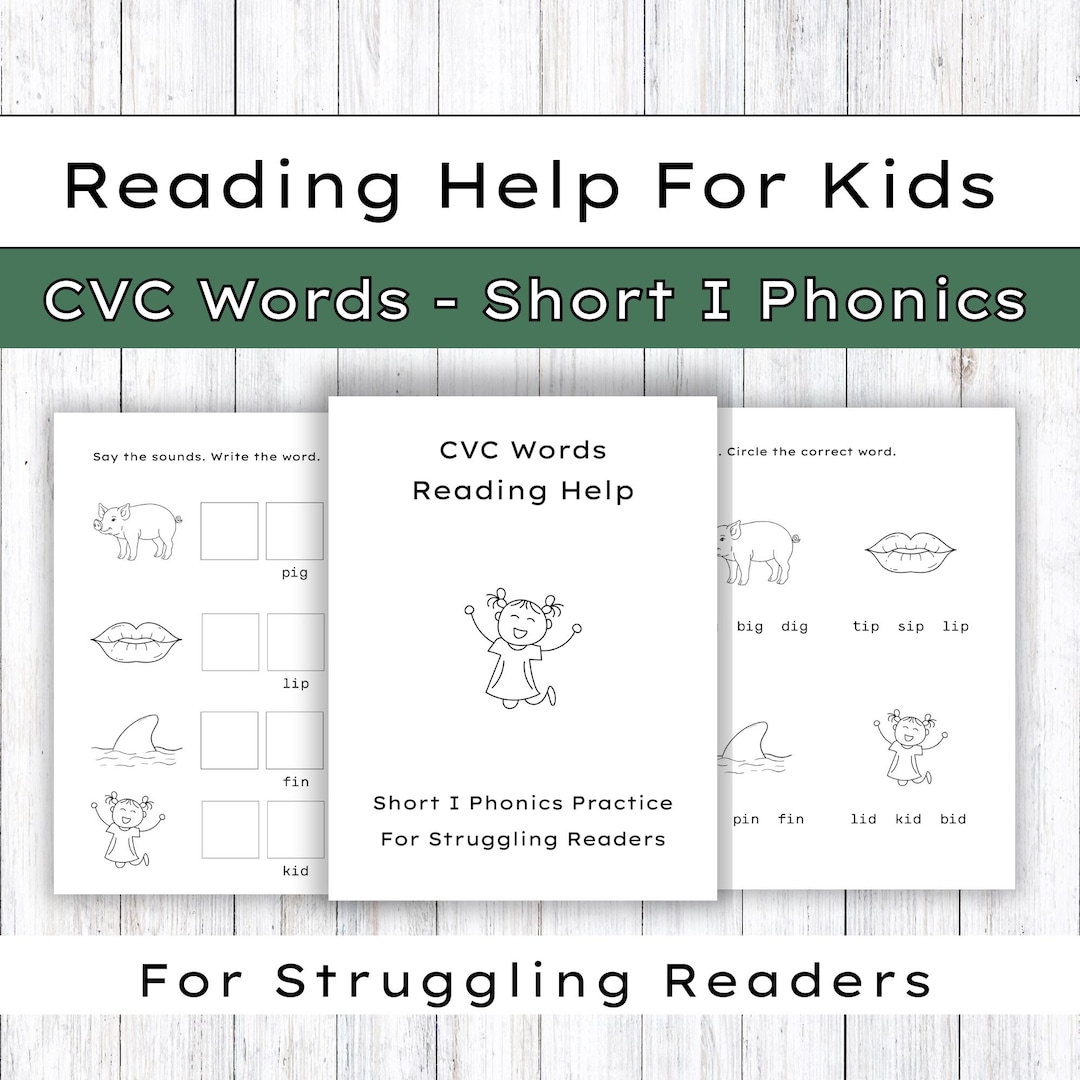 CVC Words Reading Help – Short I Phonics Practice for Struggling ...