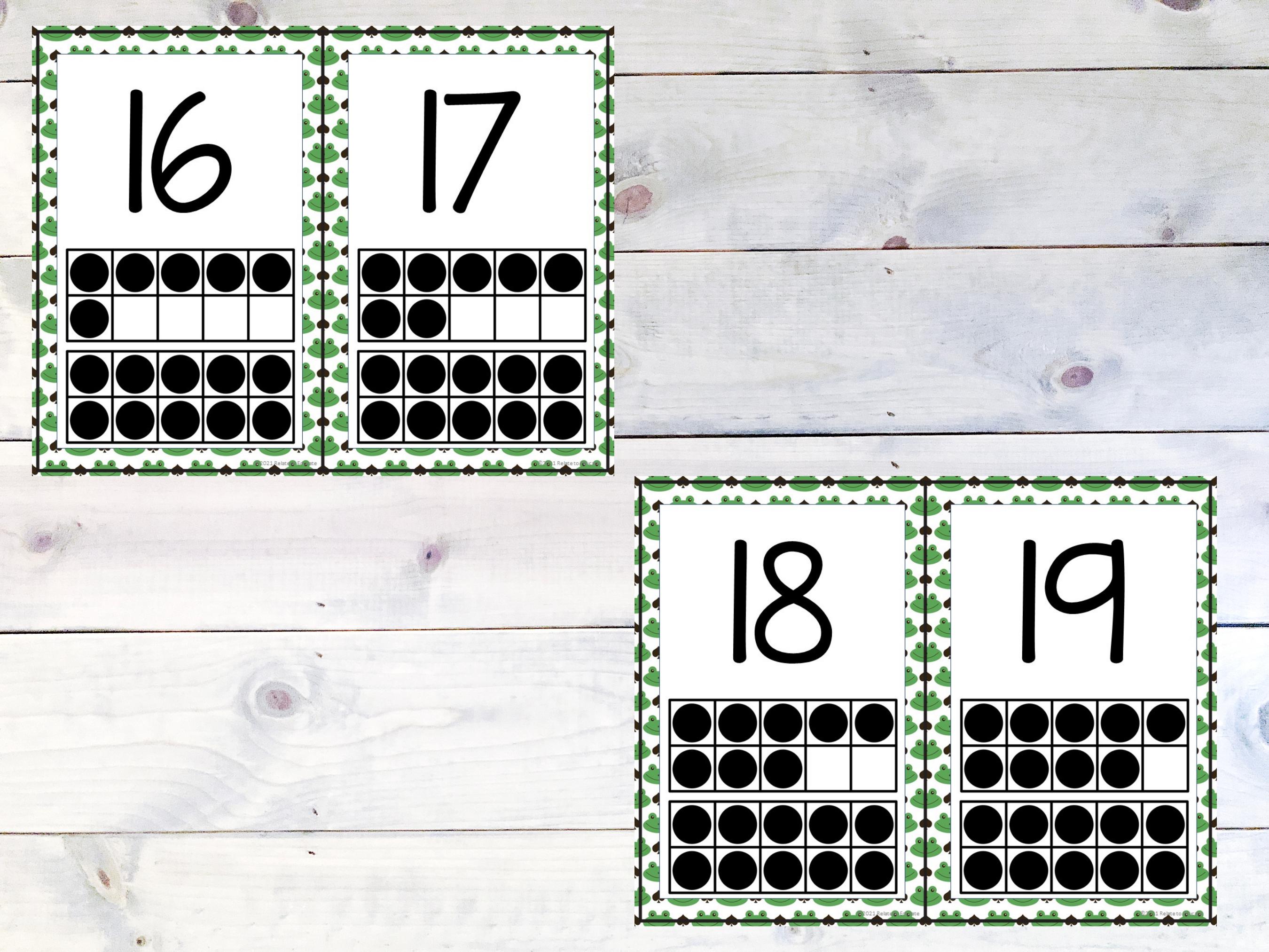 Frog Ten Frame Numbers 0-20 | Printable Math Decor (PDF) - Etsy
