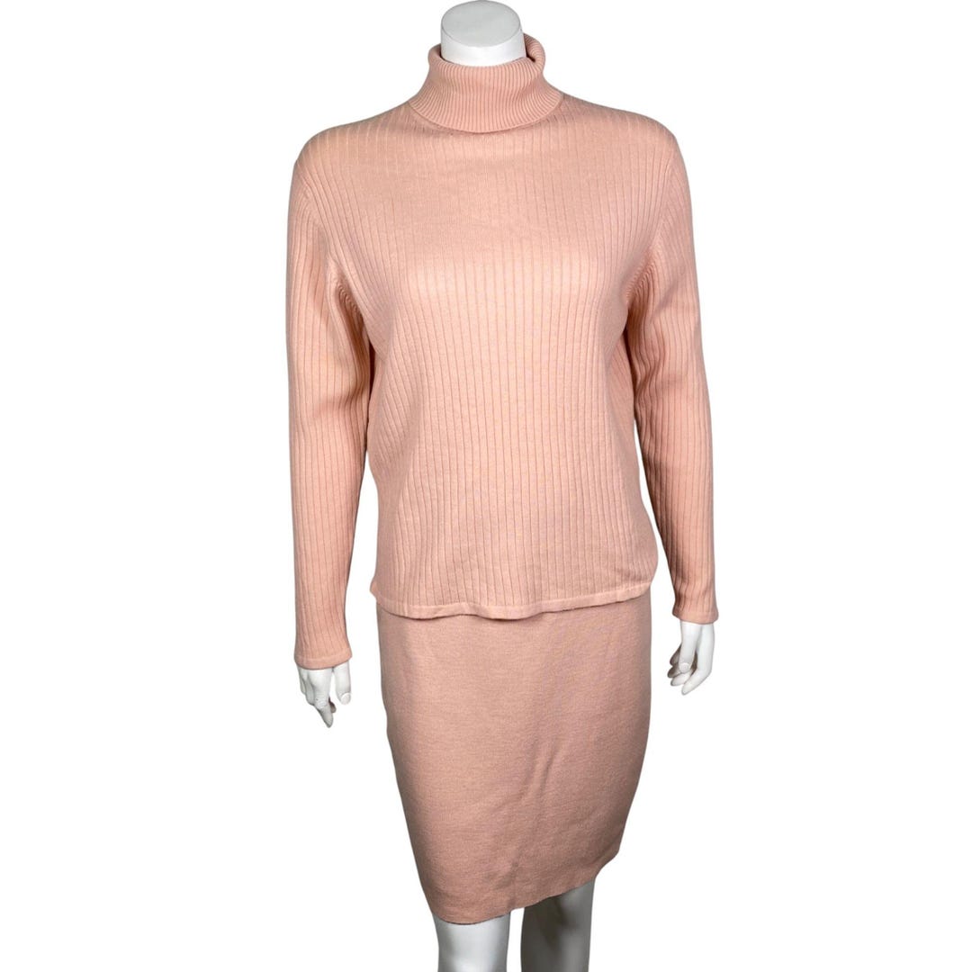 Amanda Smith Lambswool Blend Turtleneck Sweater & Skirt Set Womens Size ...