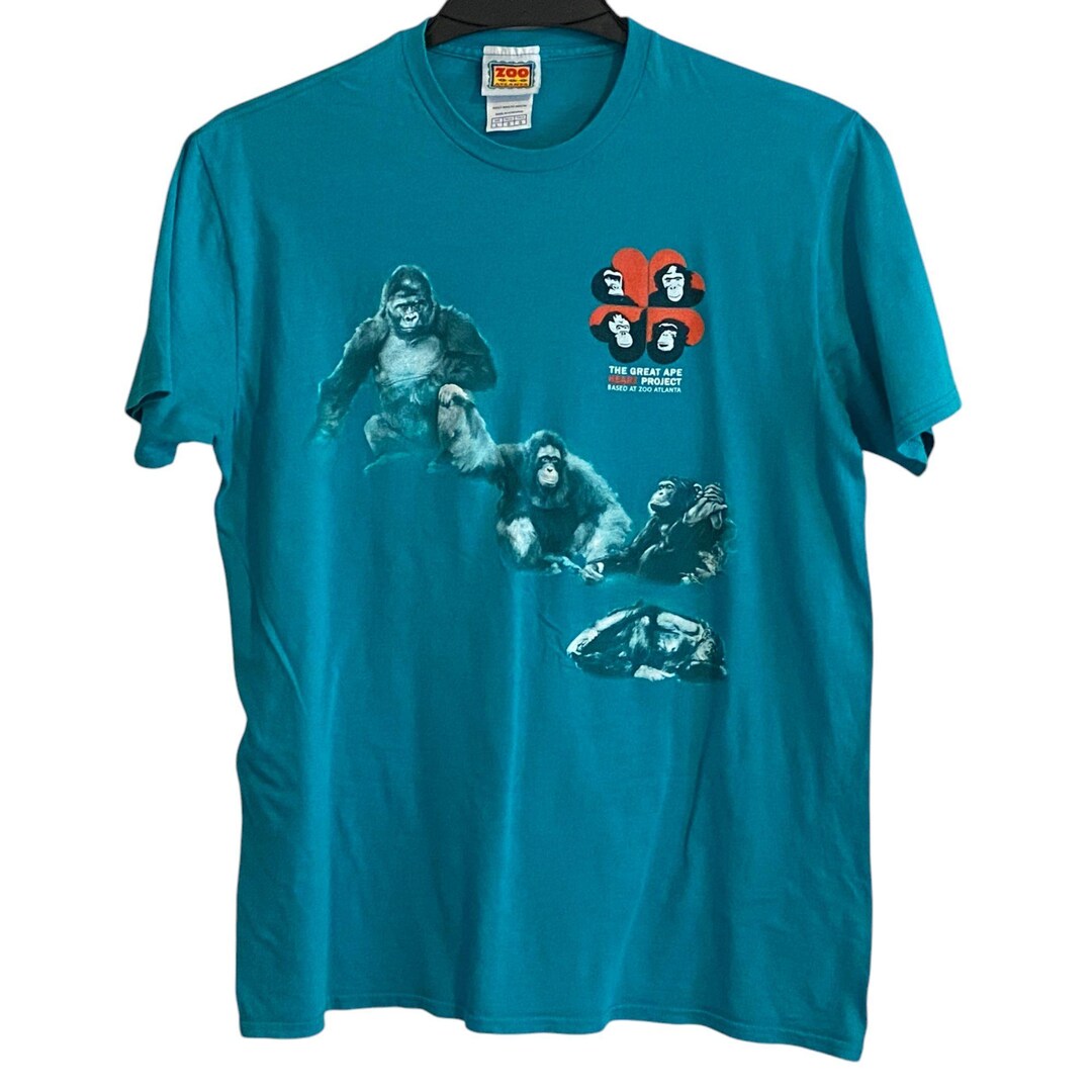 Vintage 90s Zoo Atlanta the Great Ape Heart Project T Shirt Mens Size L ...
